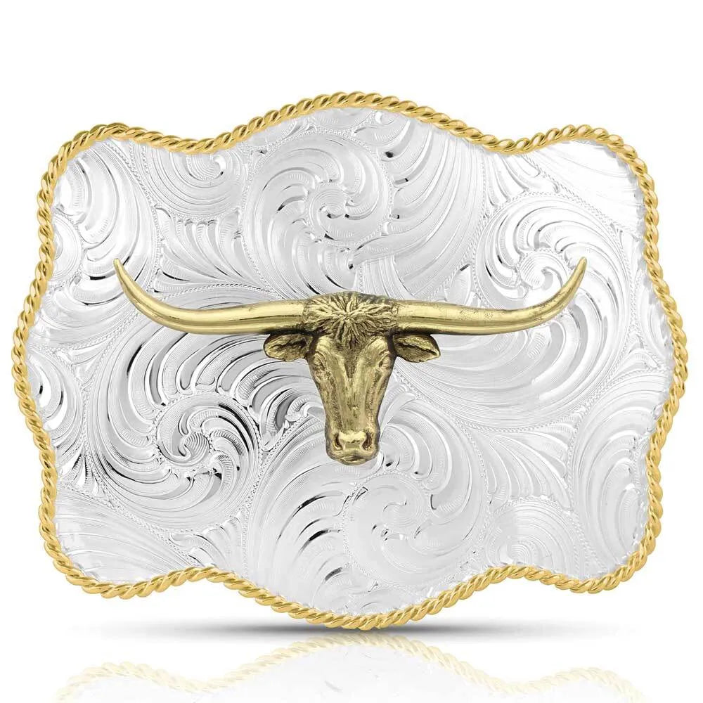 Bold Engraved Scalloped Buckle 50510-767H For Men | Montana – Yona West ...